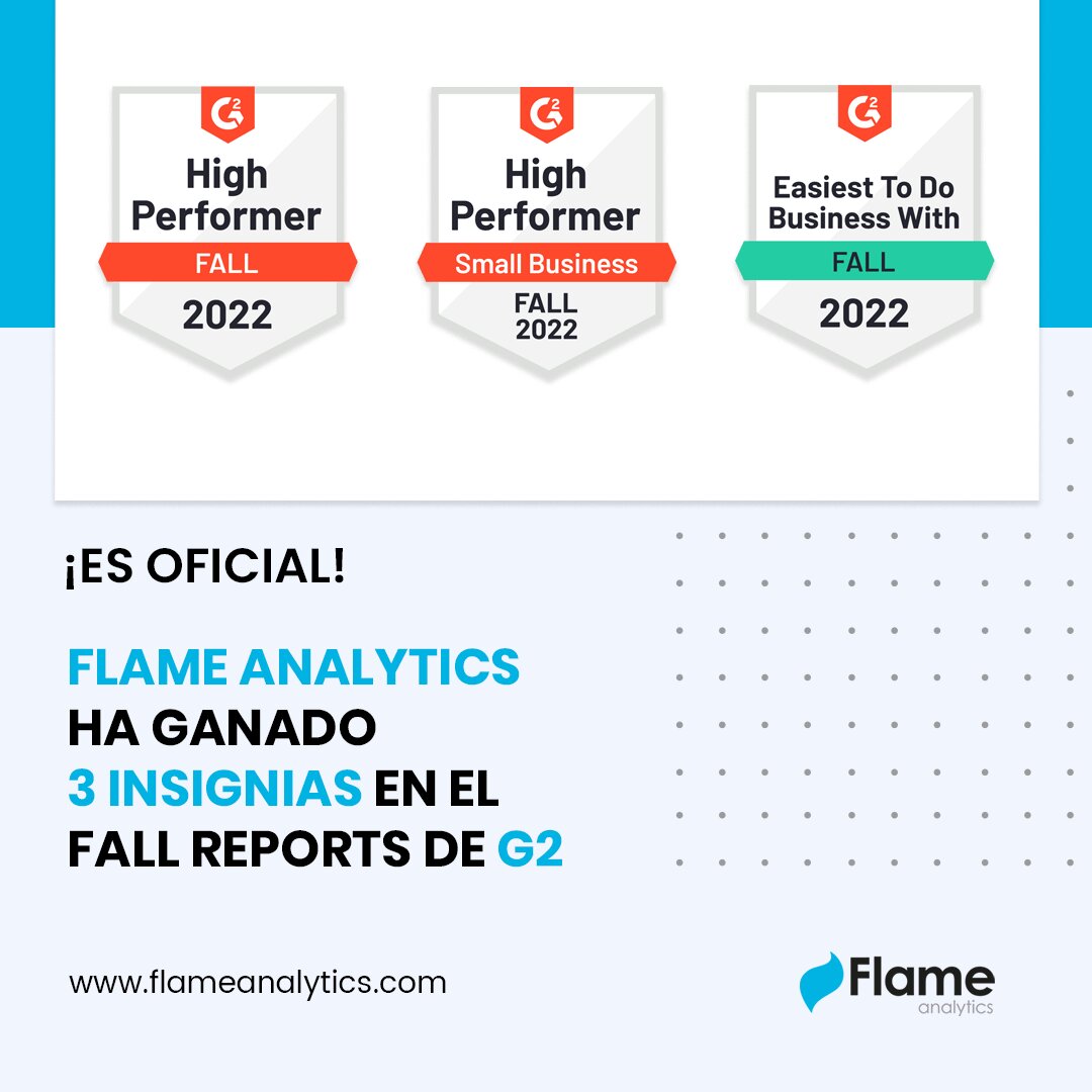 Flame Analytics ha ganado TRES premios en los G2 Fall Reports | Flame Analytics